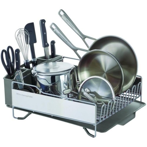 Large Capacity Full Size Rust Resistant Dish Rack with Angled Drain ...