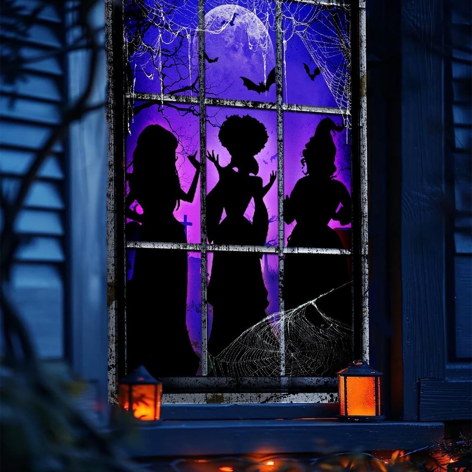 Halloween Window Decorations, Large Hocus Pocus Halloween Window Cover ...