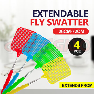 4PK Fly Swatter Extendable Design Flexible Durable Flies Insects 26 ...