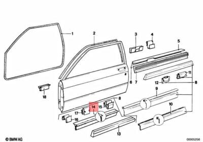Genuine BMW E21 315 316 318 318i 320 320i Door Weatherstrip Outer ...