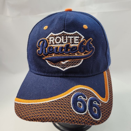 Route 66 Embroidered Men's Baseball Cap Hat Hook & Loop Blue | eBay
