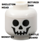 LEGO Skull Head Skeleton Minifigure Monster Alien Space Evil Castle ...