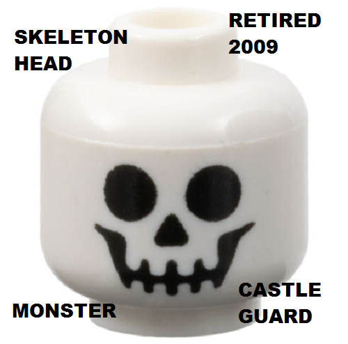 LEGO Skull Head Skeleton Minifigure Monster Alien Space Evil Castle ...
