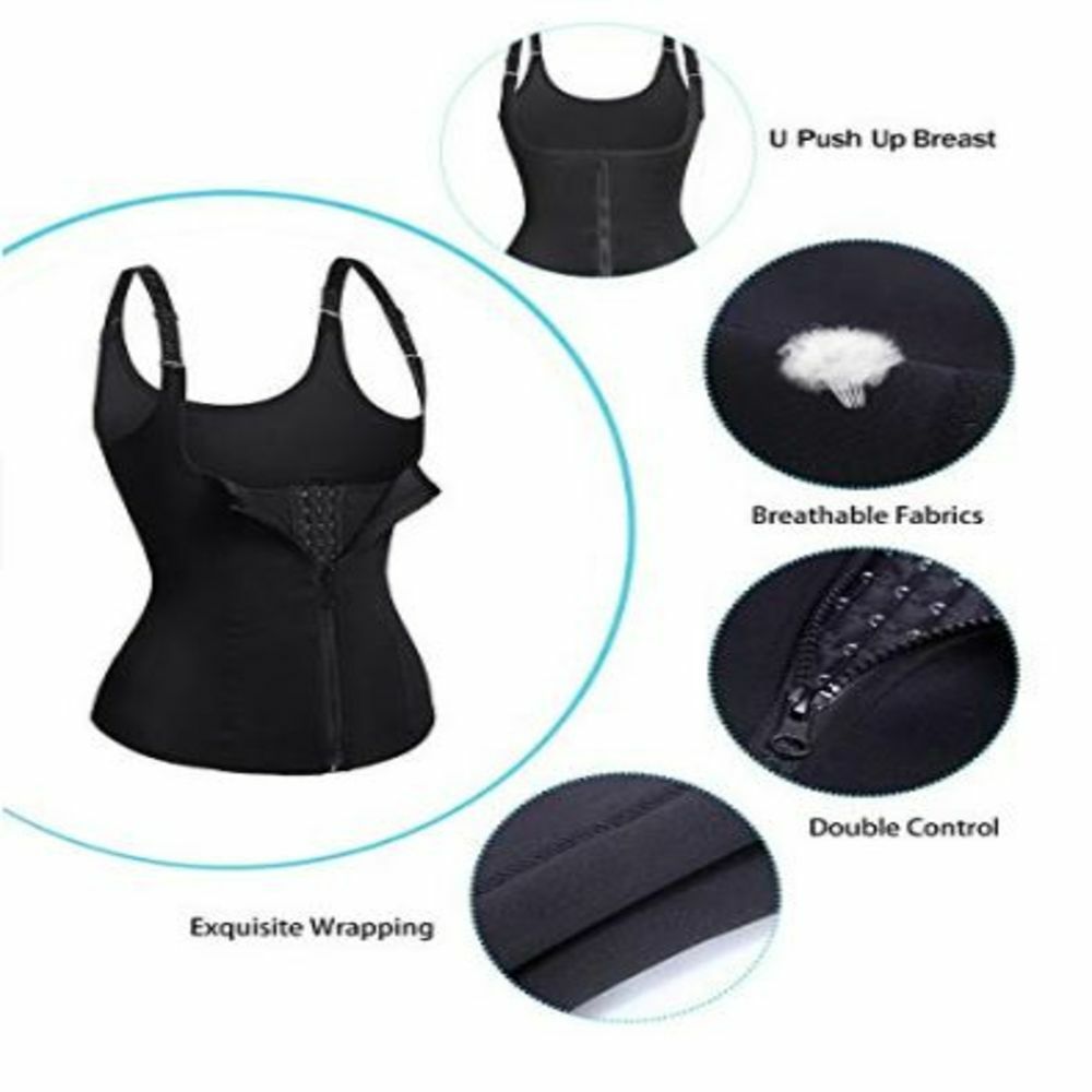 Nebility Women Waist Trainer Corset ZIPPER Vest Body Beige Size Xxx ...