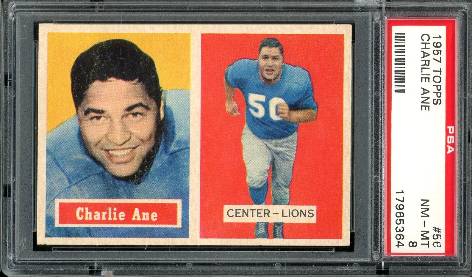 1957 Topps Football #56 Charlie Ane PSA 8 | eBay