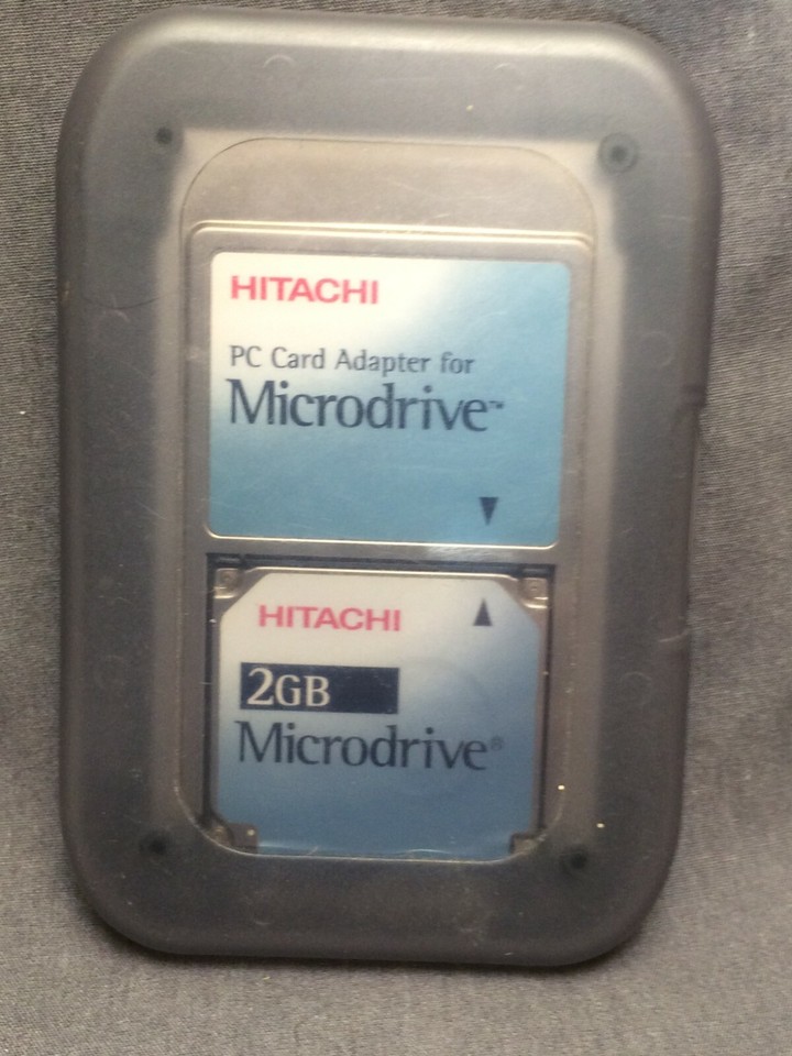 Hitachi 2GB CompactFlash+ Type II MicroDrive HMS360402D5CF with PC Card ...