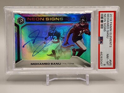 Mohammed Sanu 2019 Elements #NS1-MS Neon Signs Tier 1 Blue PSA 8 NM-MT ...