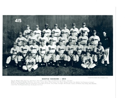 1954 SEATTLE RAINIERS 8X10 TEAM PHOTO PCL PRIDDY MAURO BASEBALL ...