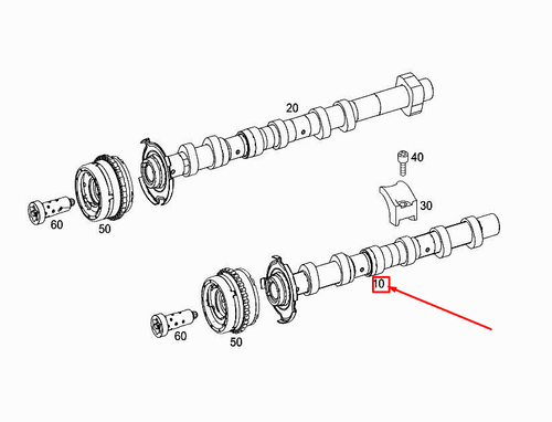 MERCEDES-BENZ C Coupe C205 Left Side Exhaust Camshaft A2760505101 NEW ...