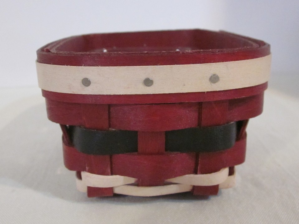 Longaberger SANTA BELLY BUSINESS CARD Basket + Protector ~ Christmas ...