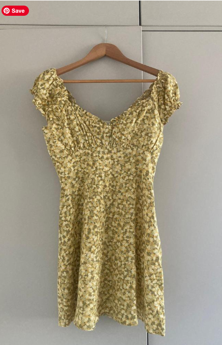 Zara S 8 Dress summer floral sweetheart puff sleeves Smock mini | eBay UK