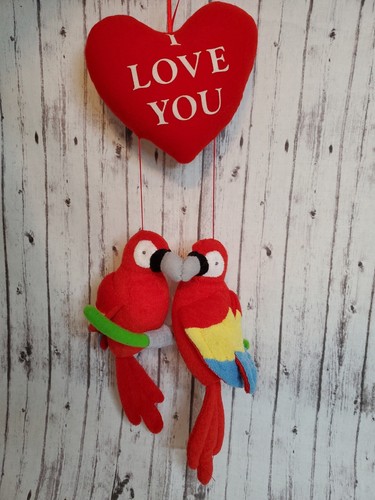 Russ Plush Parrot Valentine Gift Kiss Heart Love Anniversary Birthday ...