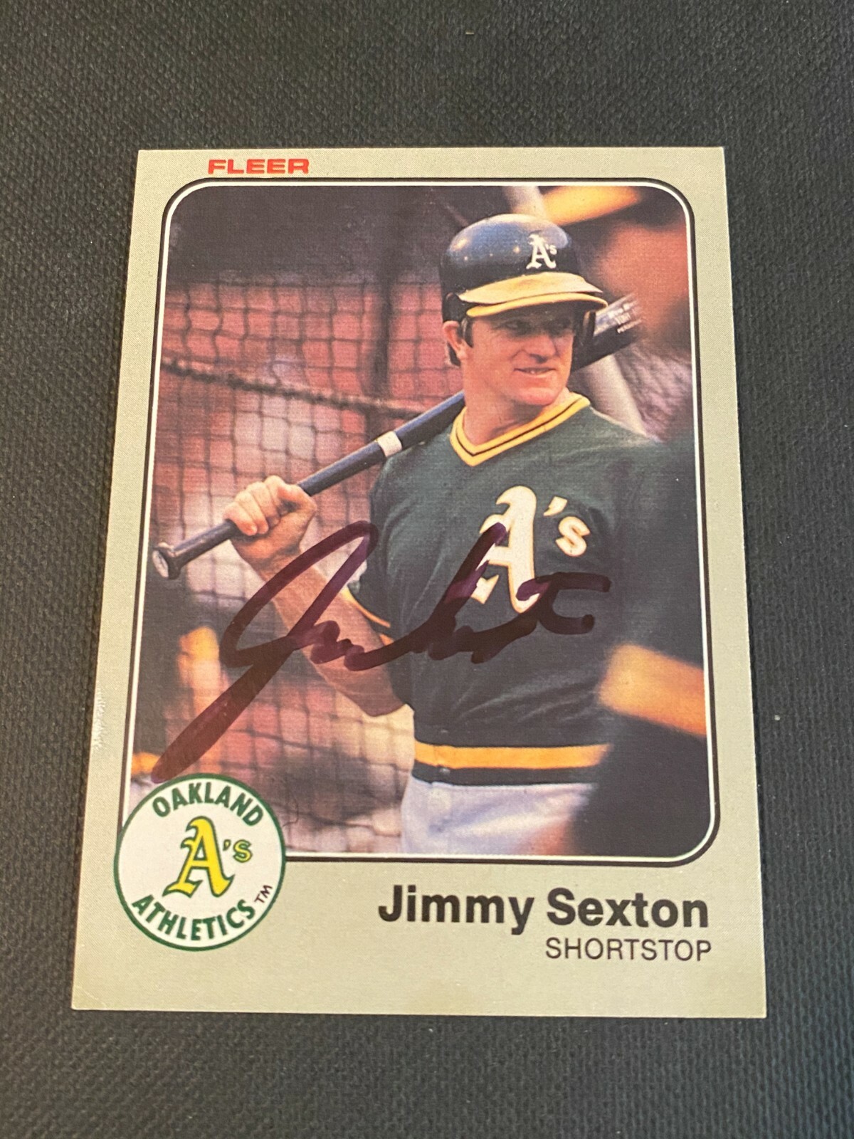 Jimmy Sexton Signed 1983 Fleer Card Auto Oakland Athletics A's ...