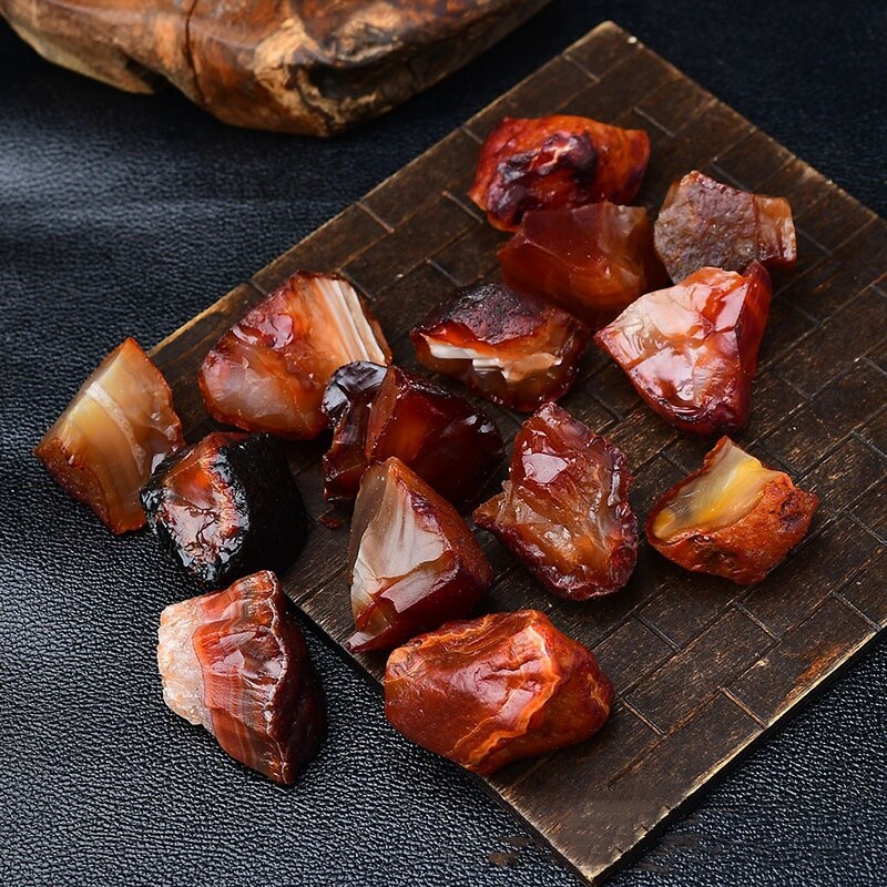 Raw Ruby Red agate Rough Mineral Rocks Crystal Healing Home Decor ...