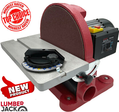 Lumberjack 12 Inch Disc Sander Linisher 305mm Heavy Duty Cast Bench Top ...