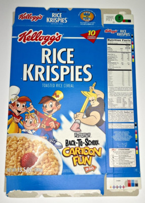 2003 Empty Rice Krispies Cartoon Network 13.5OZ Cereal Box SKU U200/301 ...