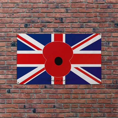 Large Poppy Remembrance Day Union Jack 5x3ft Banner | eBay UK