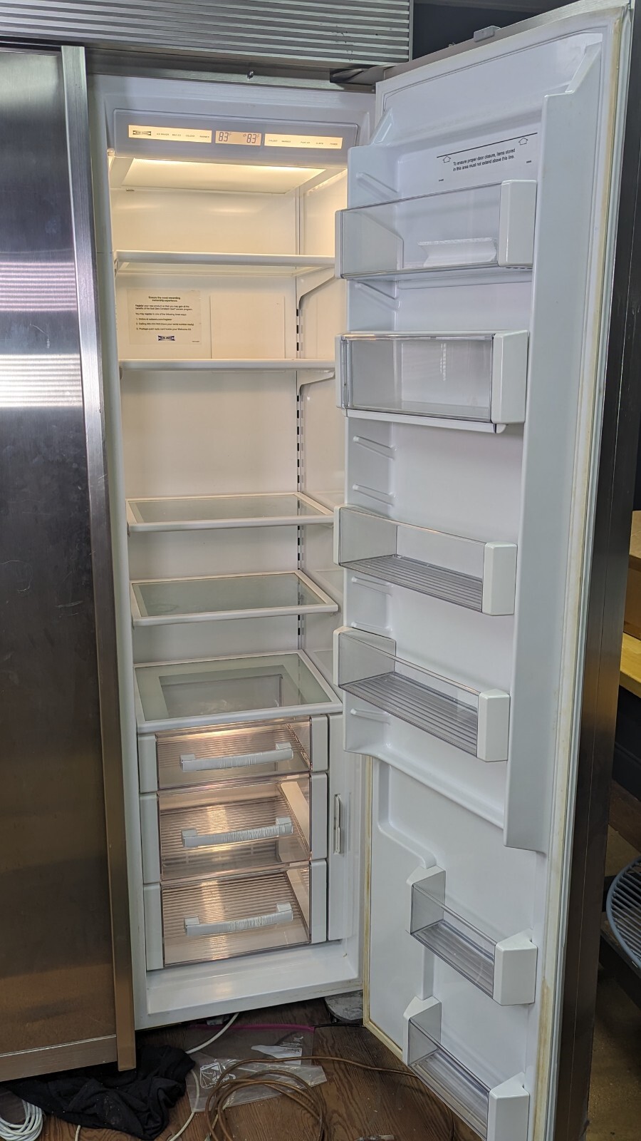 Sub-Zero BI-36S/F 36" Classic Side by Side Refrigerator Stainless 11/09 ...