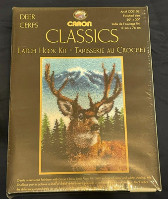 NEW Caron Classics Latch Hook Kit 20" x 30" Deer Cerfs Art# CC0102 | eBay