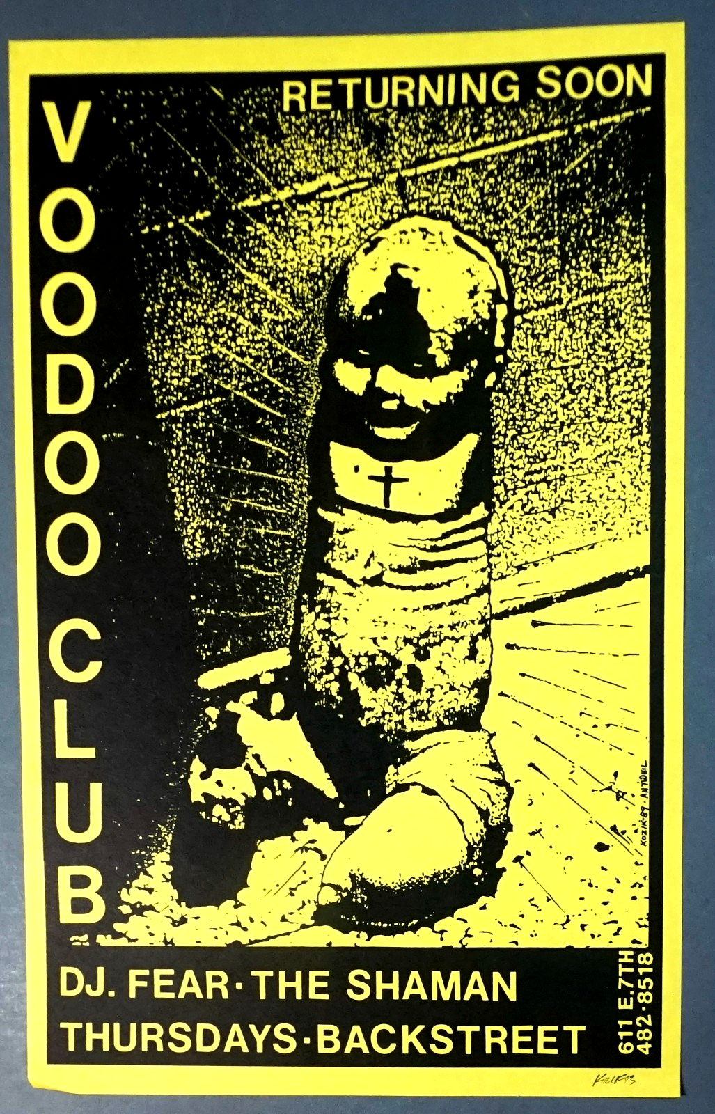 Voodoo Club-DJ Fear-Shaman Frank Kozik Rock Art Concert Poster Signed ...