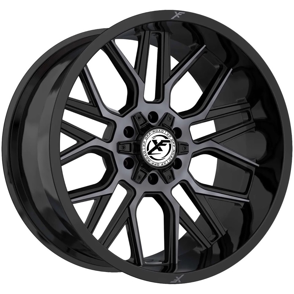 (Set of 4) XF OffRoad XF-235 20x12 8x6.5"/8x170 -44mm Black/Titanium ...