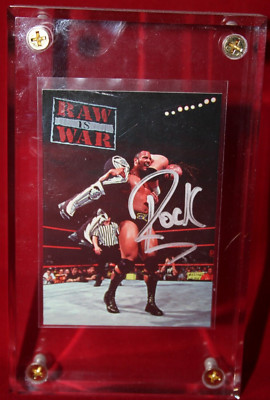1998 WWF Comic Images DuoCards THE ROCK Autograph Signed Card #15 RC | eBay