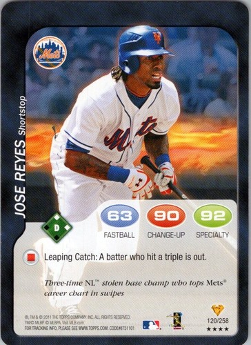 2011 Topps Attax #120 Jose Reyes New York Mets | eBay