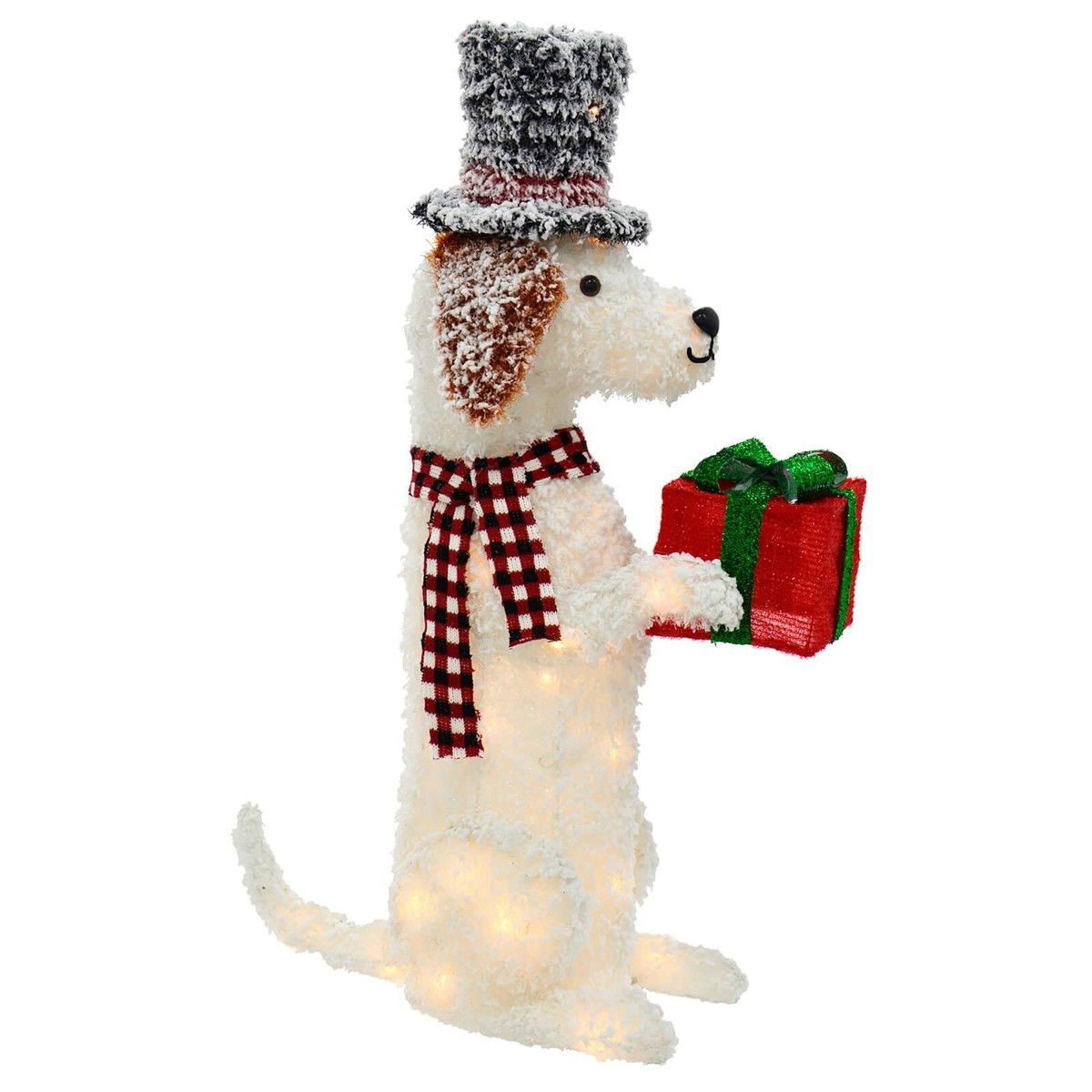 White Outdoor Christmas Lights Dog 6244 103EE Konst Smide 43cm Acrylic