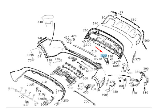 MERCEDES-BENZ GLA X156 REAR LEFT BUMPER BASIC CARRIER A1568850165 NO🇺🇸 ...