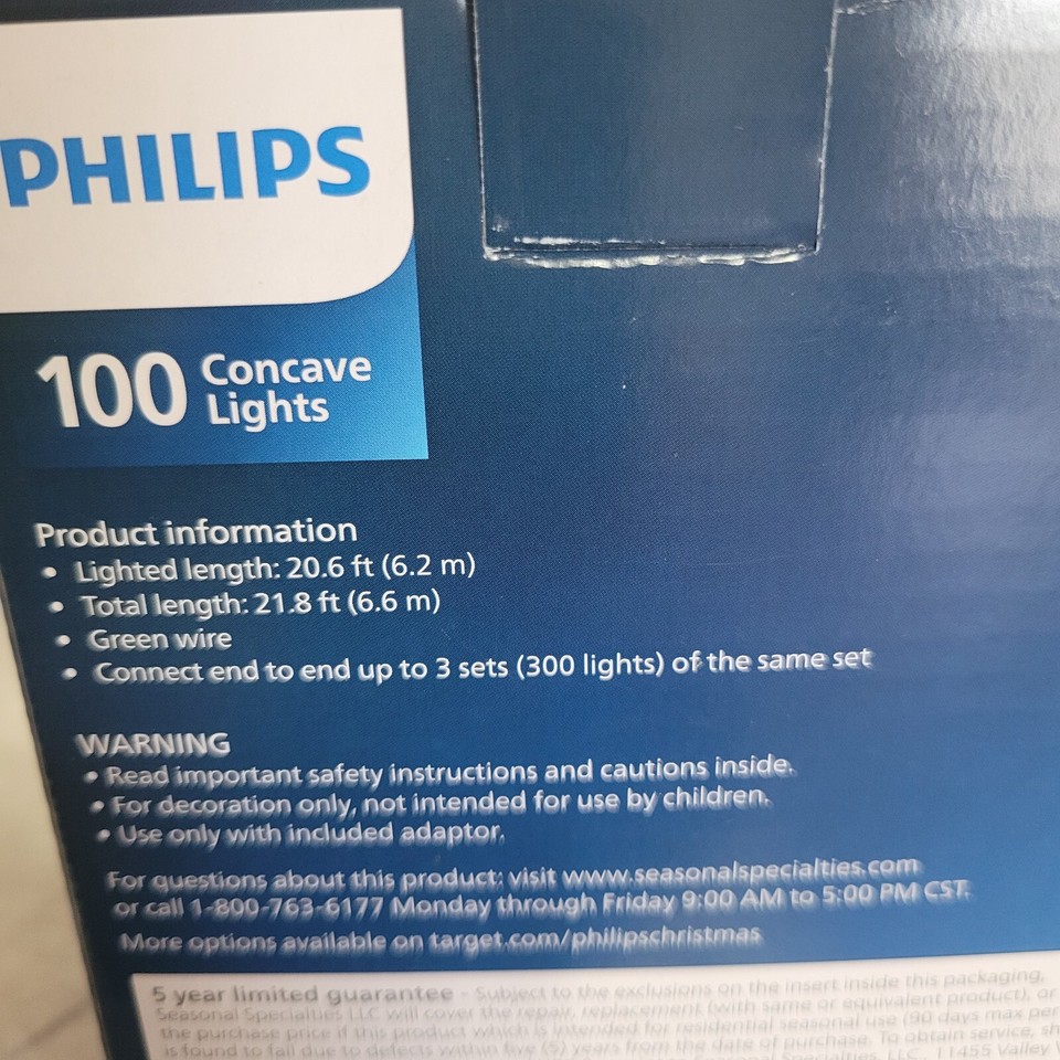 Philips 100 Multi Color Concave LED Lights 9 Motion Effects Glisten ...