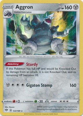 Aggron - 123/189 Holo Rare Darkness Ablaze Pokemon Card | eBay Australia