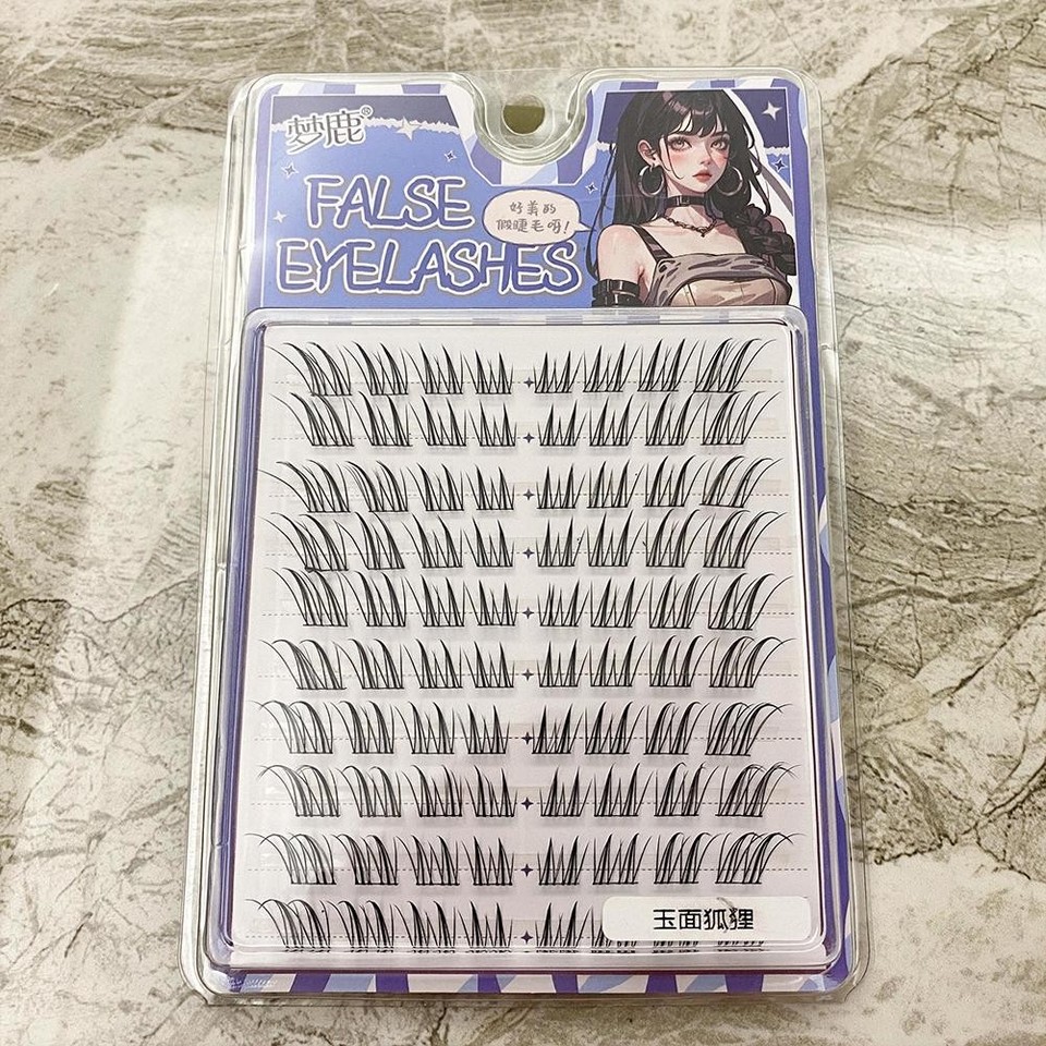 Slanted Flying Comic Eyelashes Black Soft Lightweight Fox-eye Reusable ...