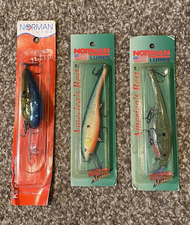 7 Norman Fishing Crankbait Lures New in Packages Deep Tiny N Razor ...
