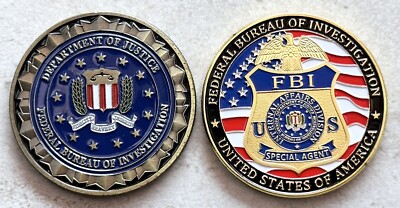 2 pcs Federal Bureau of Investigation ( FBI ) Official Seal Badge ...