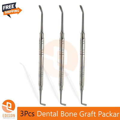 3pcs Dental Bone Spoon Graft Packer Grafting Implant Instruments Hollow ...