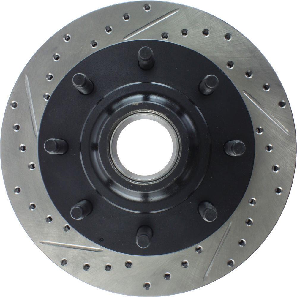 Disc Brake Rotor-Sport Cross-Drilled and Slotted Front Left Stoptech ...