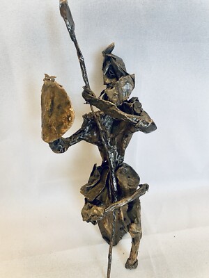 RARE find Folk Art Paper Mache Medieval Warrior with Spear | eBay