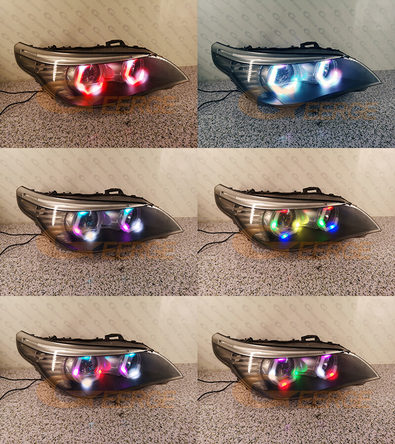 For BMW E60 E61 LCI BT APP Dynamic Multi Color RGB LED Angel Eyes Hex ...