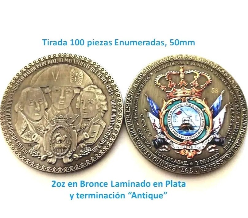 Medalla 225 Años PUERTO RICO Victoria ATAQUE INGLES SAN JUAN Token ...