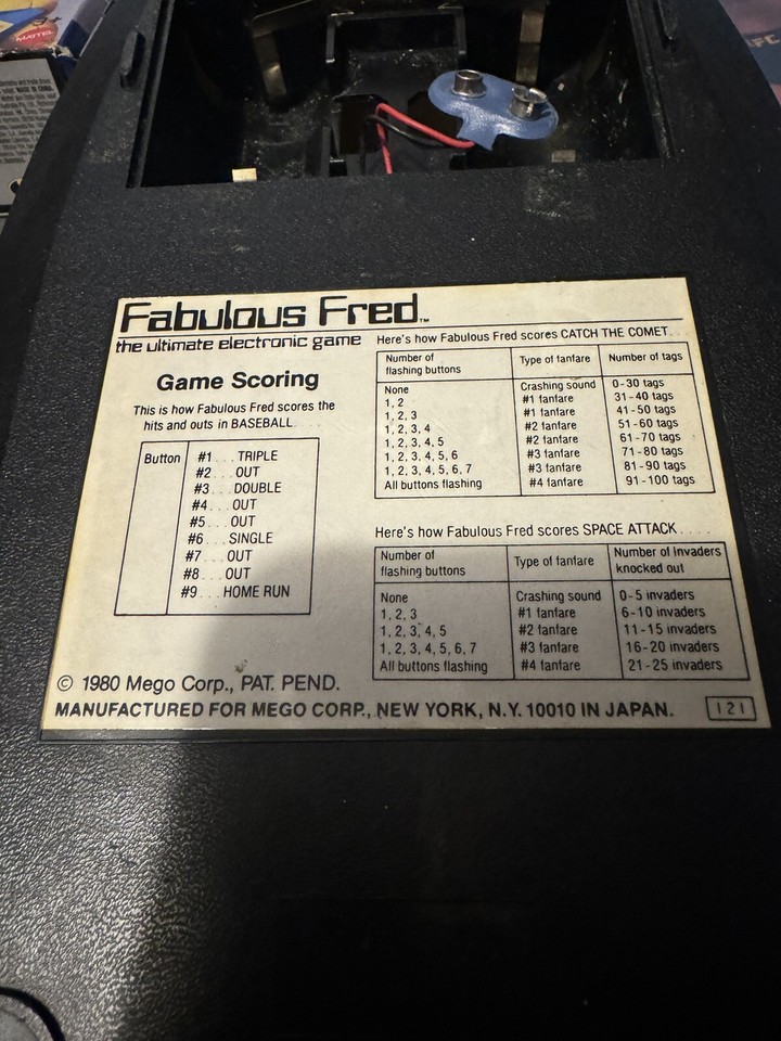Vintage FABULOUS FRED - Ultimate Electronic Game 1980 Mego Corp - Not ...