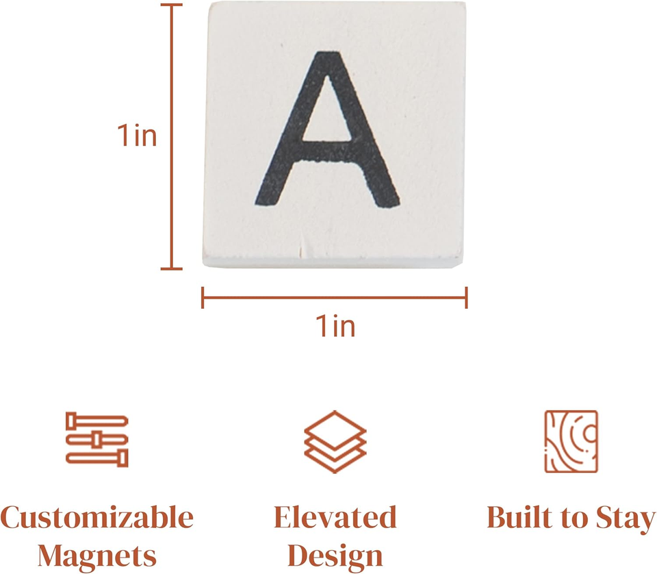 100 Pieces Magnetic Letter Tiles, Wood Letters for Board Games ...