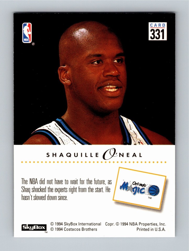 Shaquille O'Neal 1993 SkyBox Premium Future Shock #331 Magic HOF | eBay