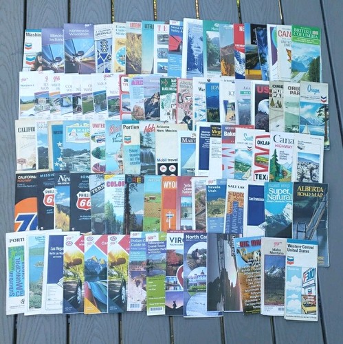 Lot of 85 Vintage 1960s-90s US States Road Maps Travel Parks AAA OIL ...