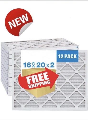 16x20x2 MERV 8 Pleated Air Filters,Furnace & AC,MPR 600,FPR 5,NEW - 12 PACK. | eBay