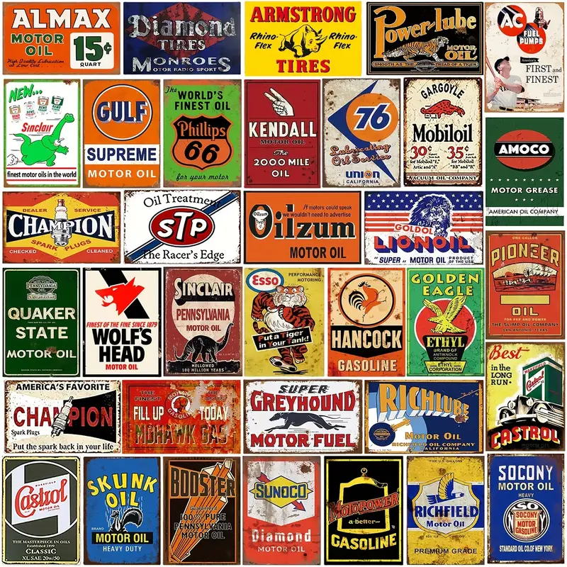 Vintage Looking Gasoline & Oil Signs - Metal - Several to Select from ...