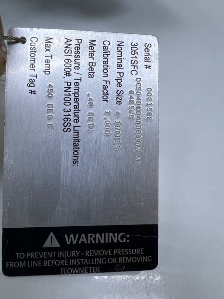 Rosemount 3051SFC Compact Orifice Flow Meter | eBay