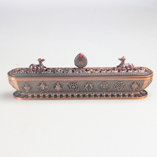 Tibet Buddhist Tantra Incense Burner Holder Alloy Buddha Consecrate ...