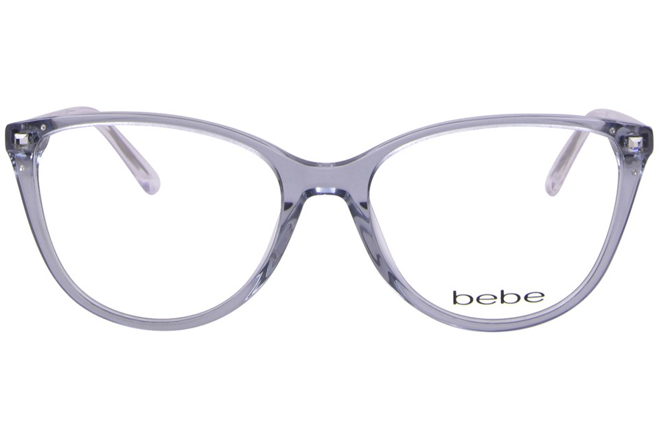 Bebe BB5225 050 Eyeglasses Women's Grey/Crystal Full Rim Rectangle ...