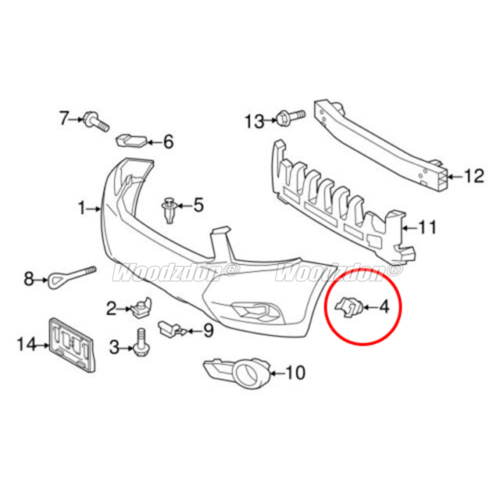 25 Set Front Fender & Bumper Cover Clip & Pin For Toyota 53879-0R010 ...
