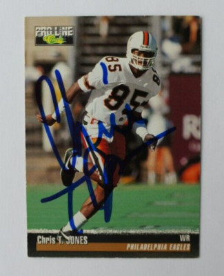 1995 Pro Line AUTO #380 Chris T. Jones Hand-Signed Autograph Eagles ...